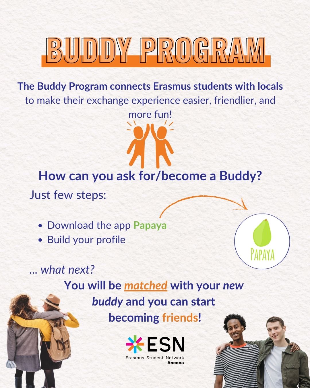 Programma Buddy | ESN Ancona | Erasmus Student Network
